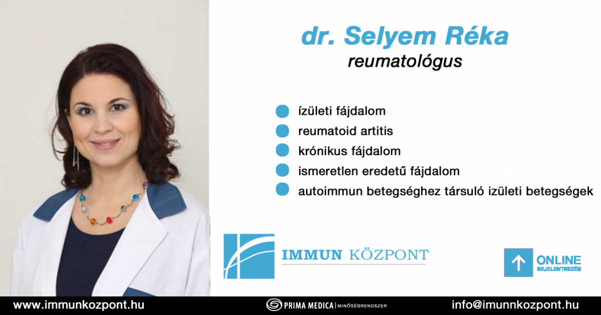 Dr. Selyem Réka reumatológus - ImmunKözpont